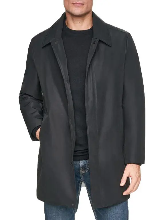 Andrew Marc Hooded Bib Mackintosh Coat - Black