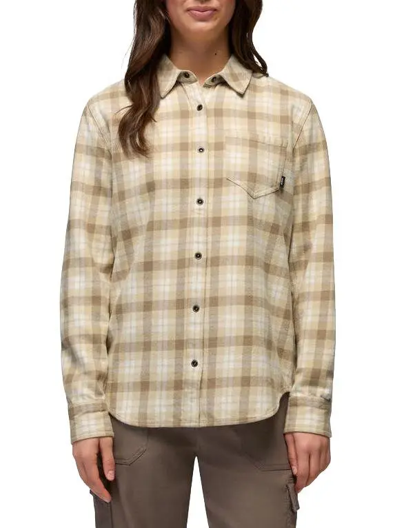 Prana Golden Canyon Organic Cotton Flannel Shirt - Stone