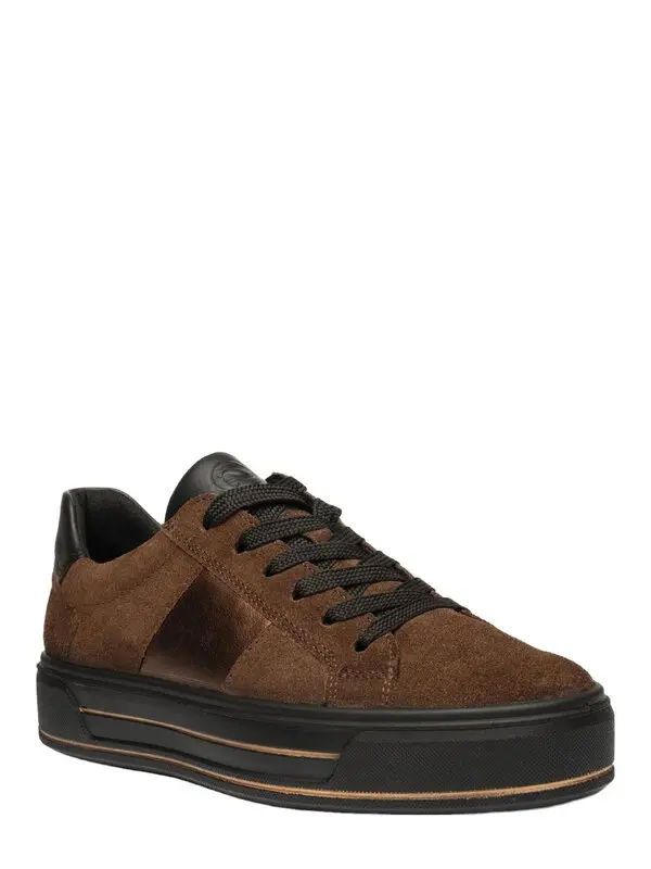 ARA Conifer Suede Leopard Print Sneakers - Brown