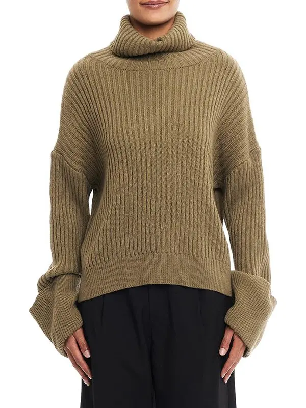 LBLC THE LABEL Liam Turtleneck Sweater - Olive