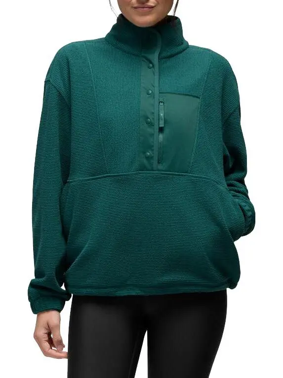 Prana Stretch Zion Fleece Half Snap Pullover - Coast
