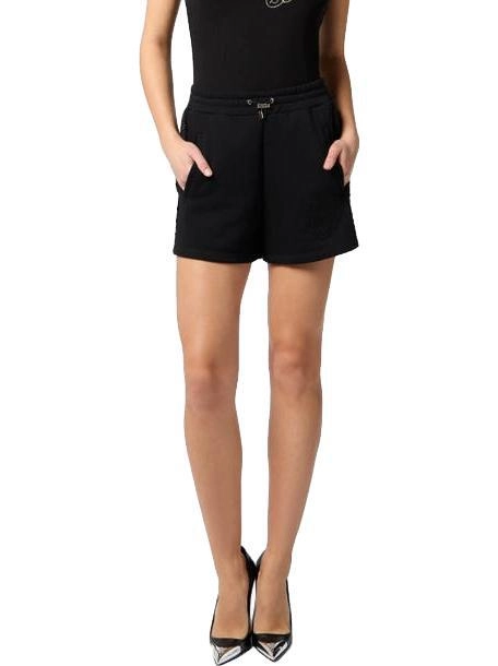Philipp Plein Rhinestone Embellished Fleece Shorts - Black