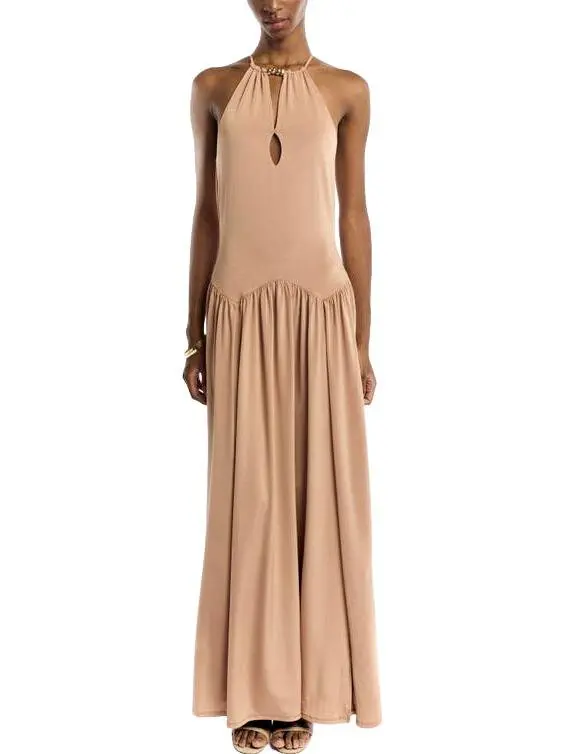 LBLC THE LABEL Santorini Halter Slit Maxi Dress - Copper