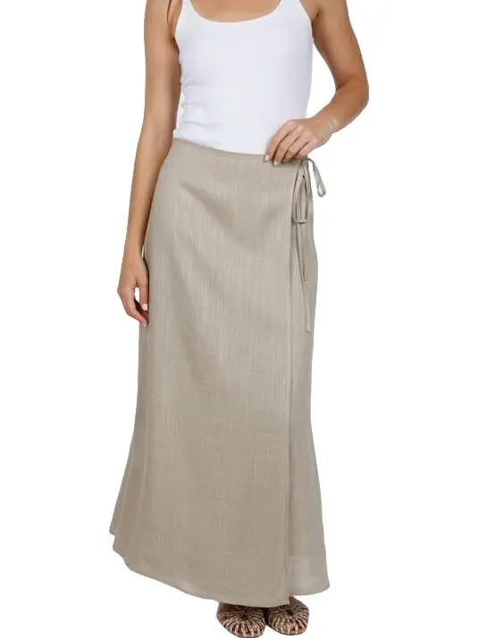 LEISURE LAB Marbella Wrap Maxi Skirt - Mocha