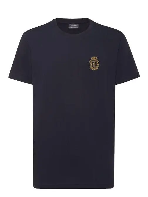 BILLIONAIRE T-shirt Round Neck Ss Crest - Navy