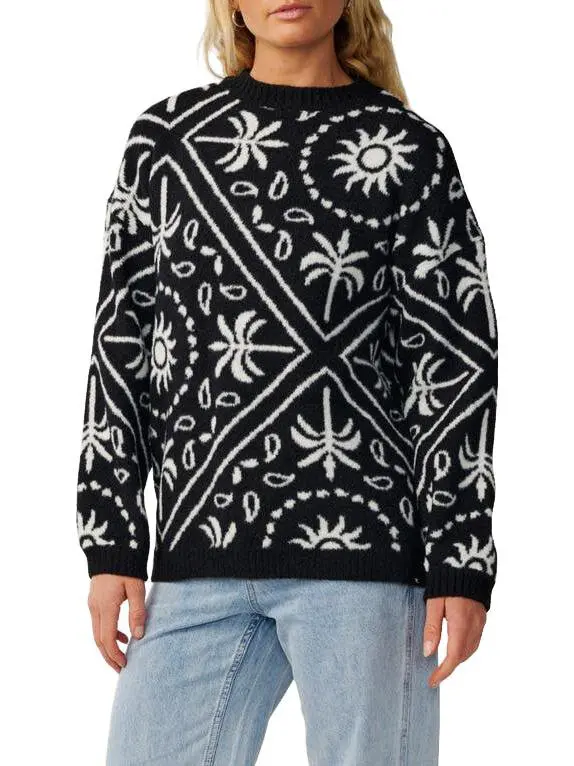 Rip Curl Bossa Nova Tropical Print Sweater - Black