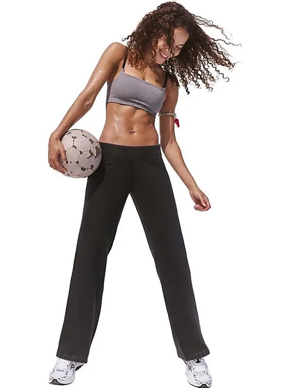 Free People Low-rise Soft Knit Pants - Black