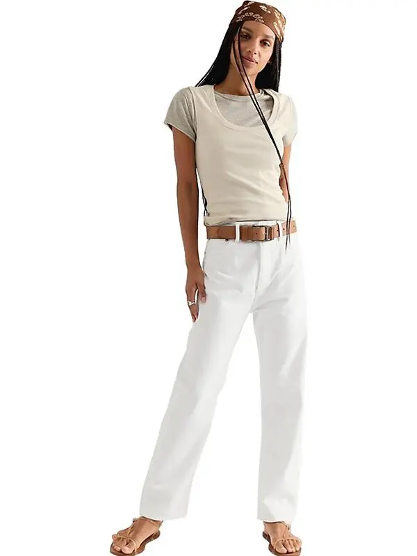 AGOLDE 90s Pinch Waist Crop Jeans - Marshmallow