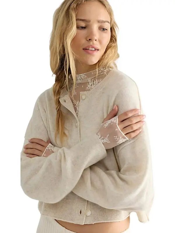 Free People Ottilie Cashmere Cardigan - Chiffon