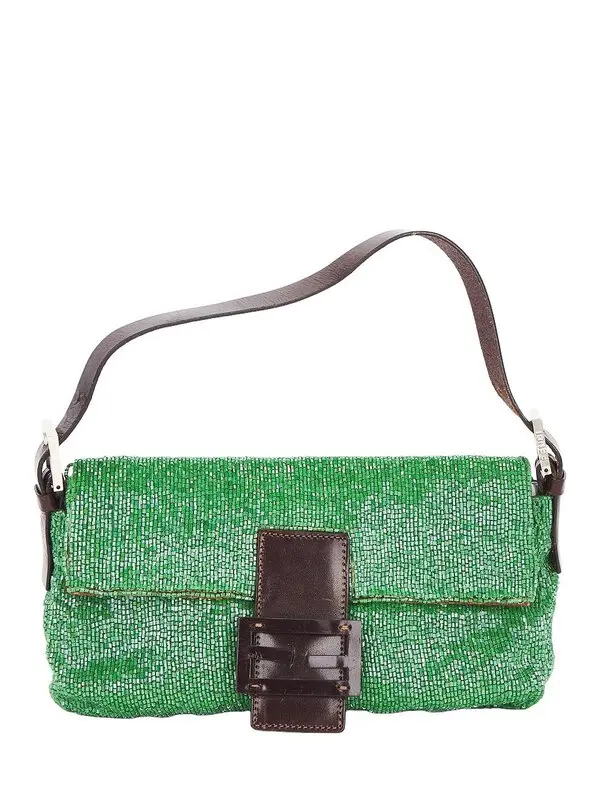 Fendi Sequin Baguette Shoulder Bag - Green