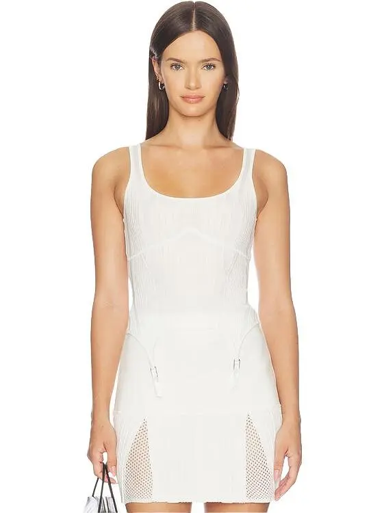 FLEUR DU MAL Rib Garter Top - Ivory
