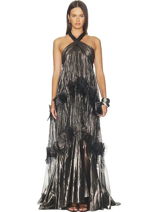 MARIA LUCIA HOHAN Zadie Halterneck Gown - Incense