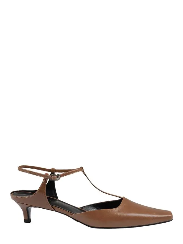 SALONDEJU Vintage Square T-strap Heel - Brown