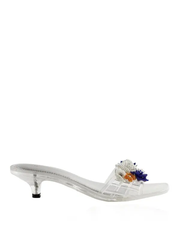 HEAVENLY JELLY Meadow Embellished Jelly Mule - Clear