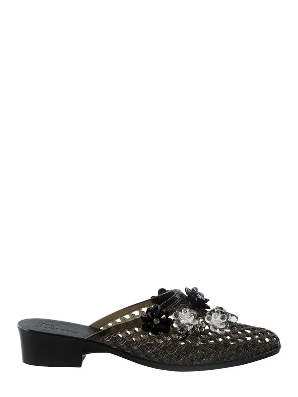 HEAVENLY JELLY Dulcet Embellished Jelly Mule - Black