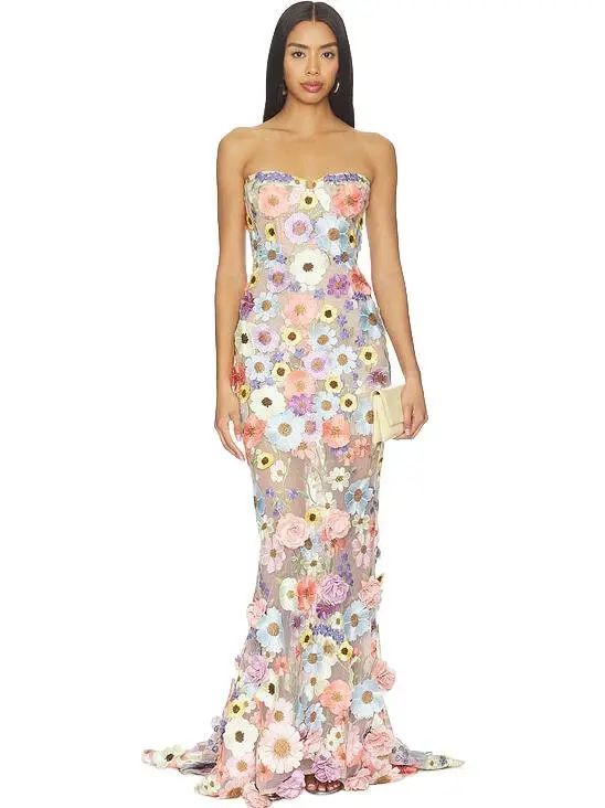BRONX BANCO Strapless Gown - Pastel