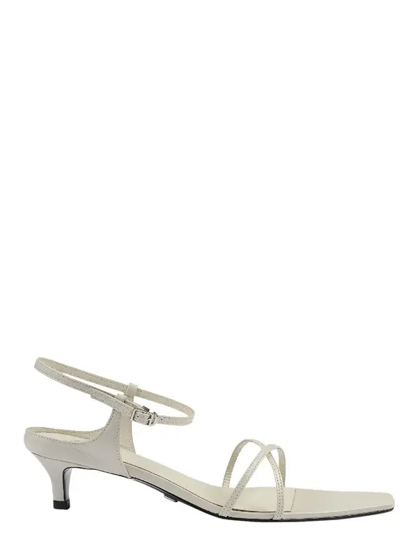 SALONDEJU Vintage Square Cross Strap Sandals - Ivory