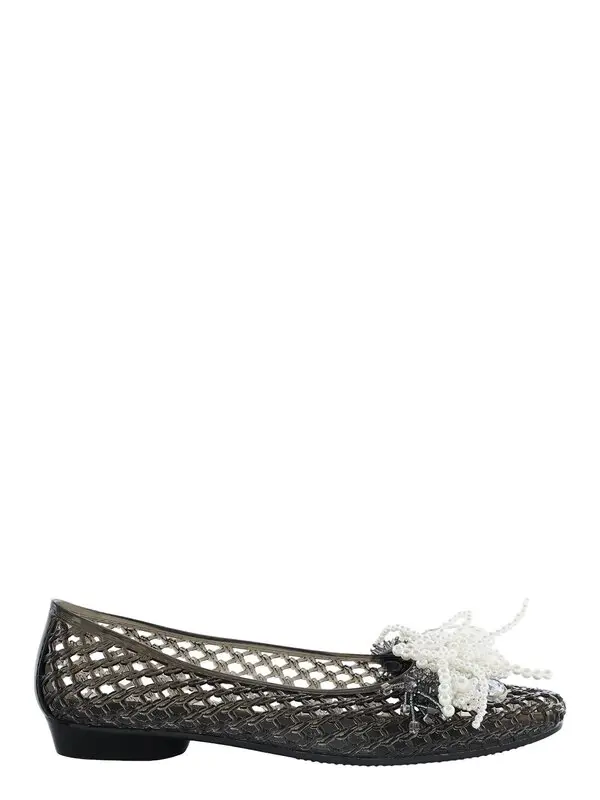HEAVENLY JELLY Embellished Jelly Ballet Flats - Black