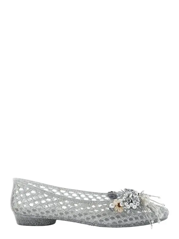 HEAVENLY JELLY Sunnyvale Embellished Jelly Flats - Silver
