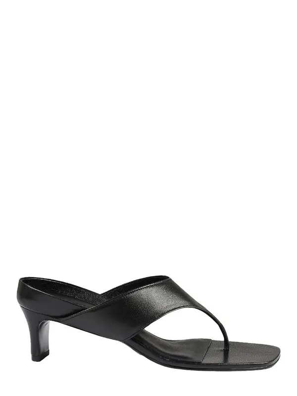 SALONDEJU Mery Heeled Thong Sandals - Black