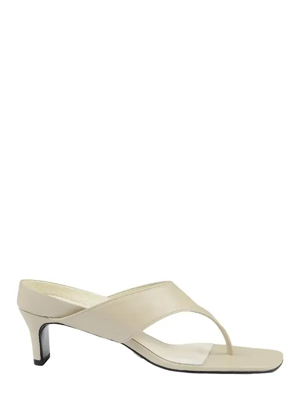 SALONDEJU Mery Heeled Thong Sandals - Ivory