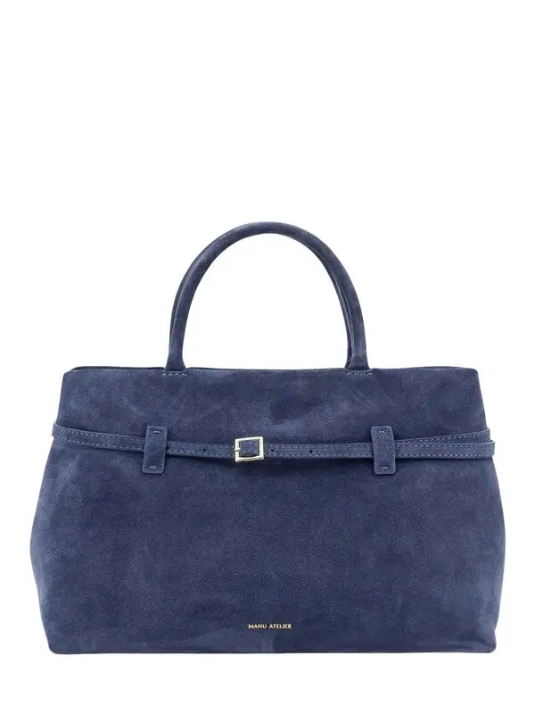 Manu Atelier Le Cambon 35 Suede Handbag - Blue