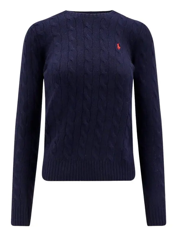 Polo Ralph Lauren Certified Wool And Cashmere Cable Knit Crew Neck Sweater - Blue