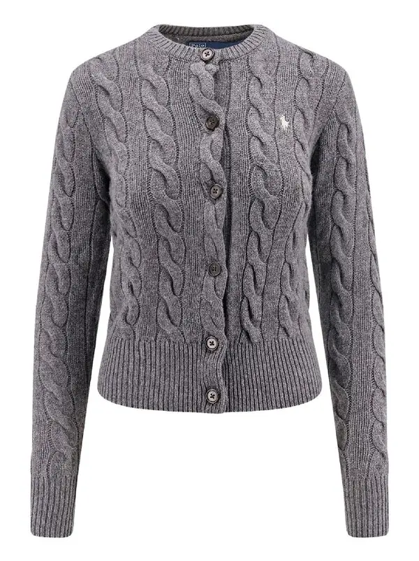 Polo Ralph Lauren Certified Wool And Cashmere Cable Knit Cardigan - Grey