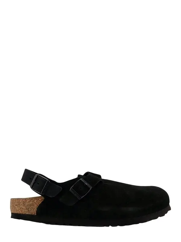 BIRKENSTOCK Tokio Ii Suede Mule With Adjustable Ankle Strap - Black