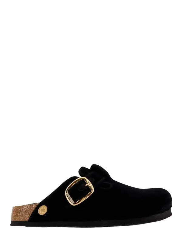 BIRKENSTOCK Boston Big Buckle Piping Rivet Logo Mule - Black