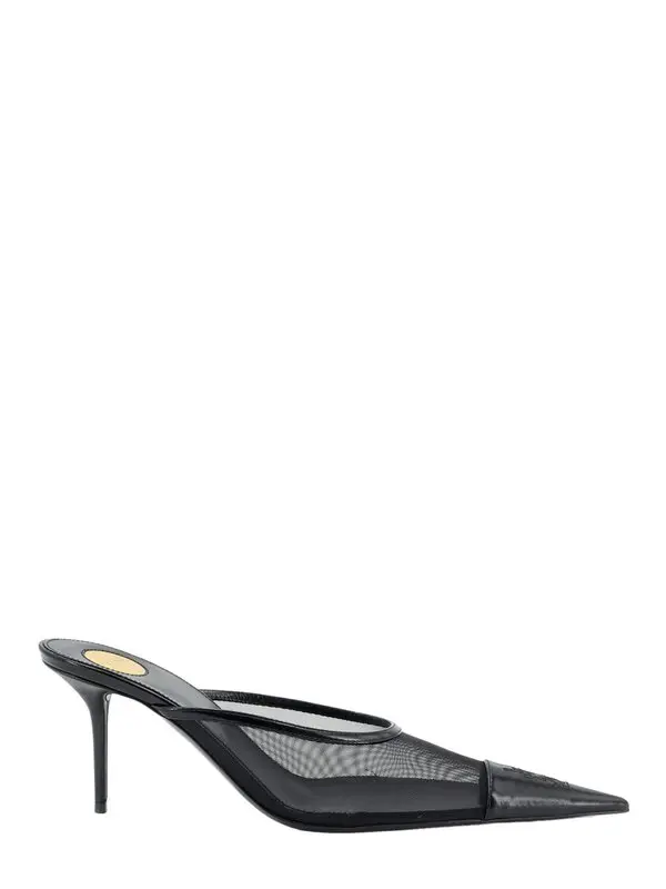 Saint Laurent Renée Mesh Pump With Cassandre Toe - Black