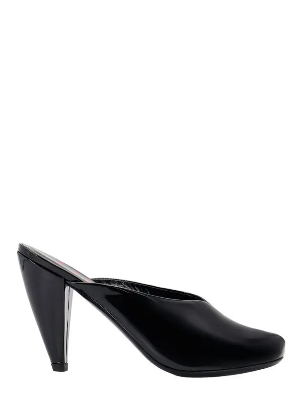 JUDE Patent Leather Paw Mule - Black