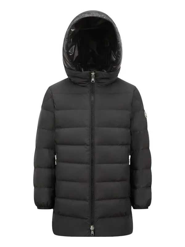 Moncler Andries Hooded Down Jacket With Iconic Details - Black