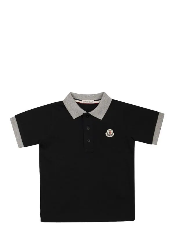Moncler Logo Patch Polo Shirt - Black