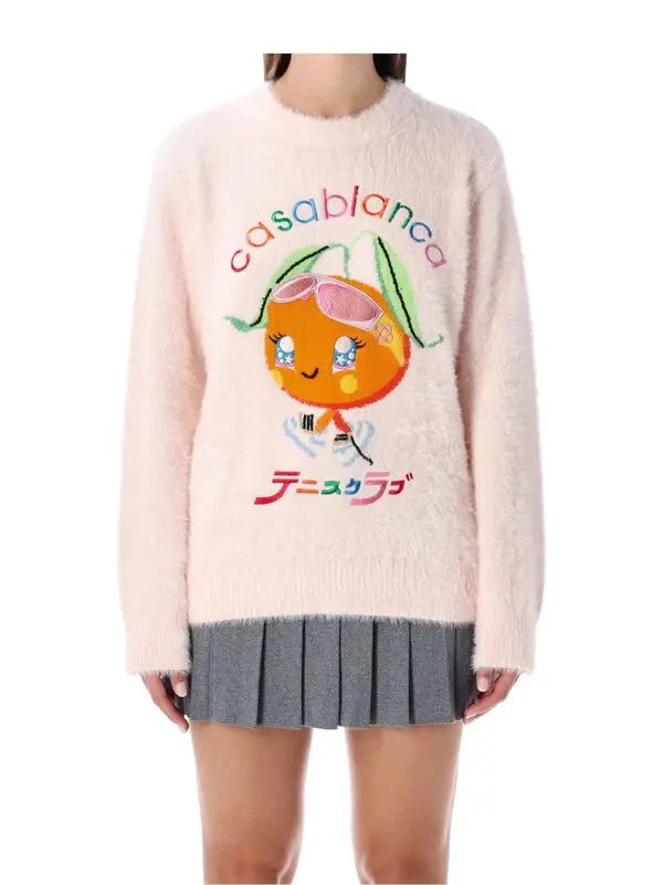 Casablanca Logo-embroidered Brushed Jumper - Pink