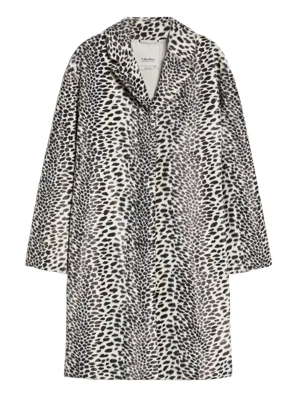 Max Mara Animal Printed Cotton Coat - Gray
