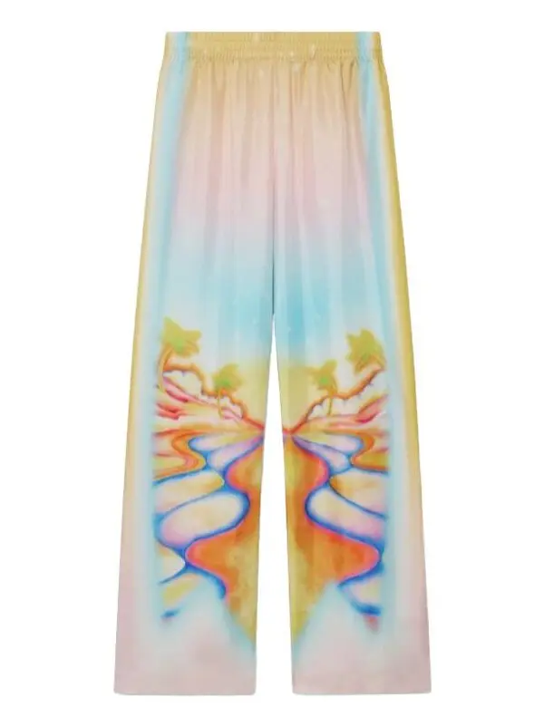 Casablanca Psychedelic Nirvana Satin Trousers - Multicolor