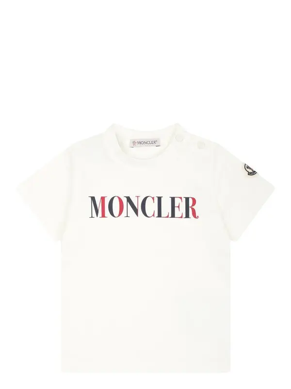Moncler Logo Print Short Sleeve T-shirt - White