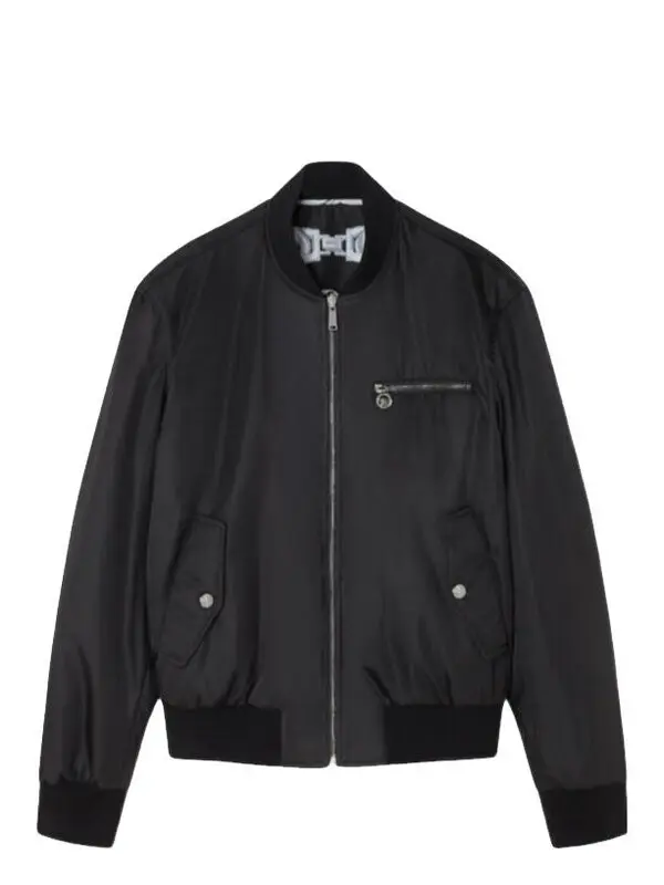 Versace Reversible Zipped Bomber Jacket With Medusa Chain Print - Black