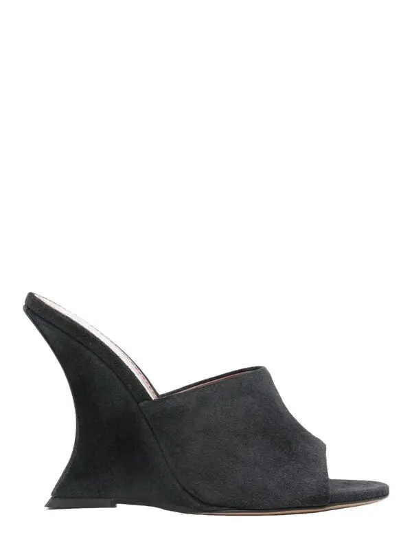 Paris Texas 105mm Suede Mules - Black