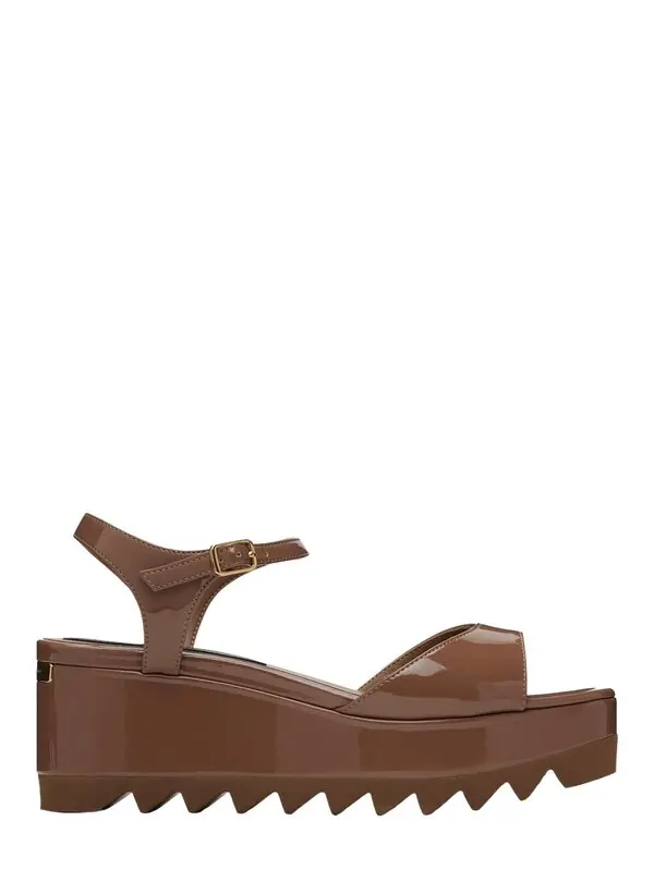 Stella McCartney Elyse Patent Leather Platform Sandals - Macaroon