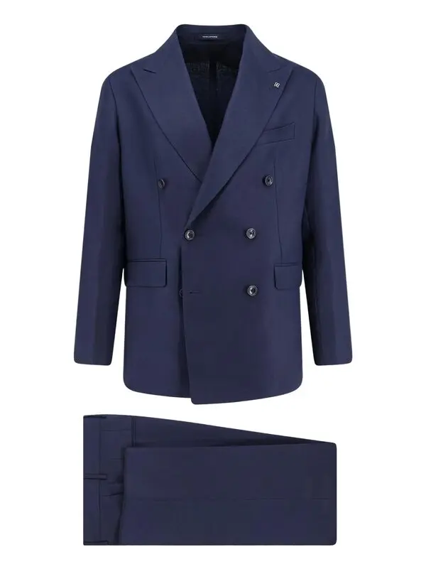 Tagliatore Double-breasted Peak-lapel Suit - Blue