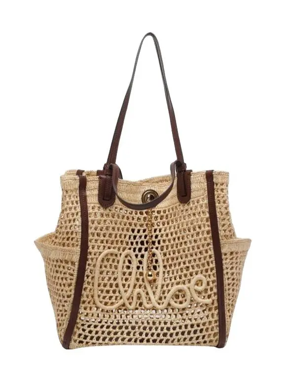 Chloé Woven Shoulder Bag - Nude