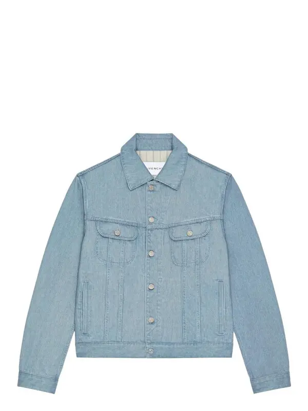 Givenchy Denim Jacket With Classic Collar - Light Blue