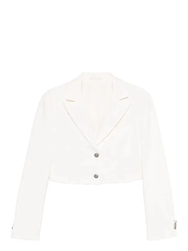 Palm Angels Cropped Blazer - White