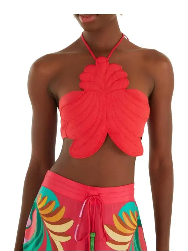 Farm Rio Appliqué Halterneck Top - Red