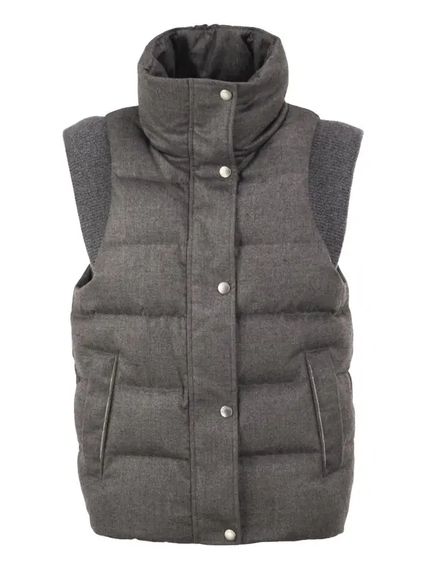 Peserico High-neck Down Vest With Lurex Inserts - No