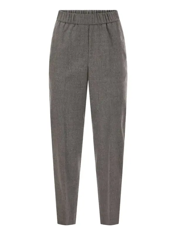 Peserico Elastic-waist Tapered Leg Pants With Pressed Crease - No