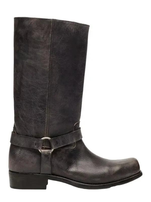 GOLDEN GOOSE Square-toe Biker Boots - Black