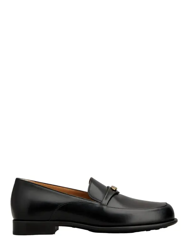 TOD'S Round Toe Slip-on Loafers With Branded Insole - Black